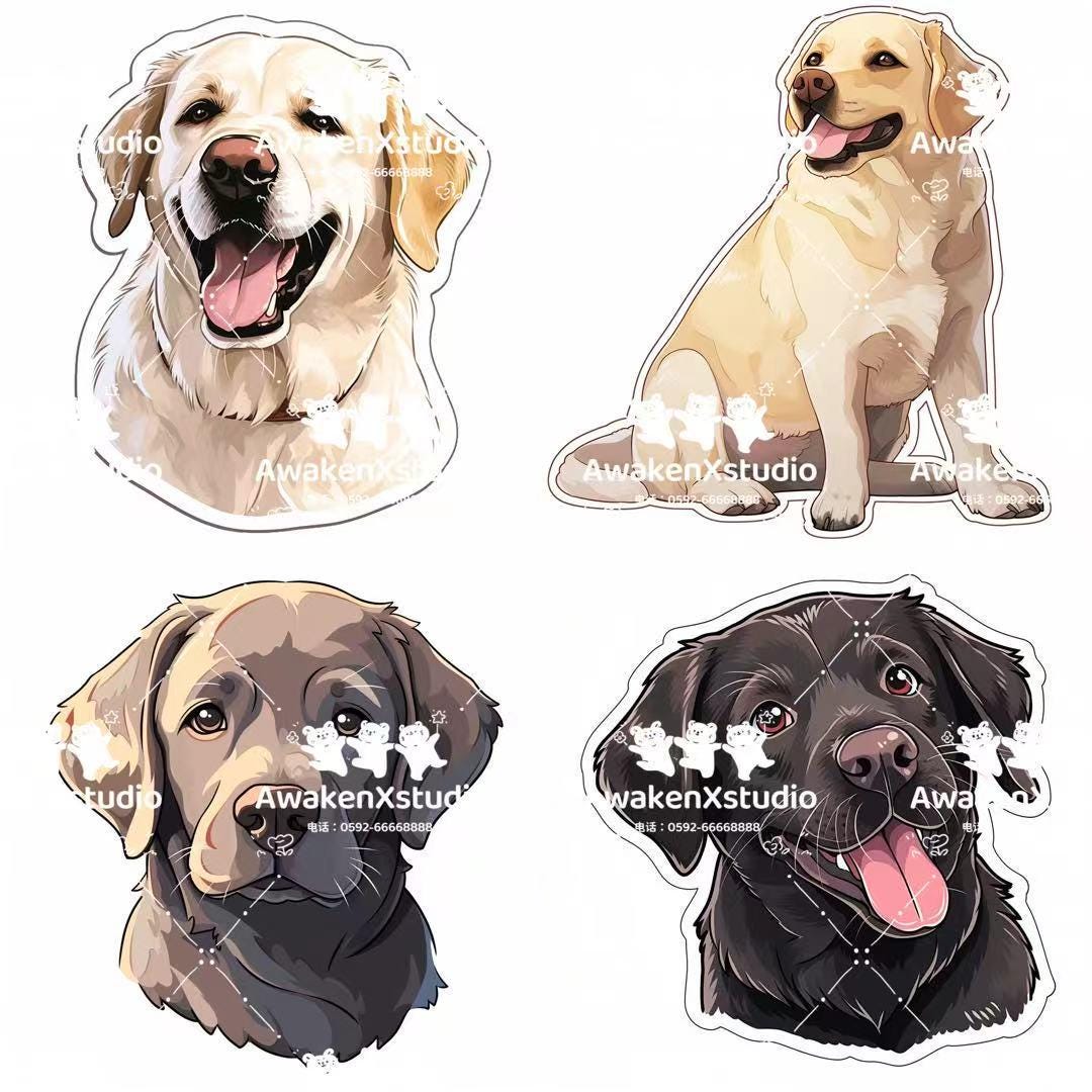 Labrador Retriever E-sticker, Printable Digital, Lovely Pet, Stickers ...