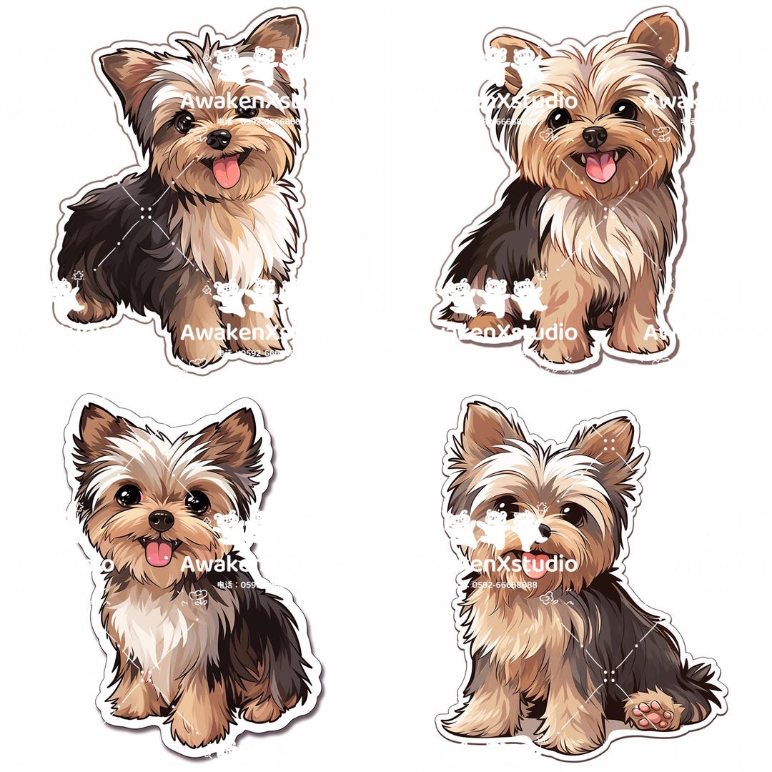 Yorkshire Terrier E-sticker, Printable Digital, Lovely Pet, Stickers ...