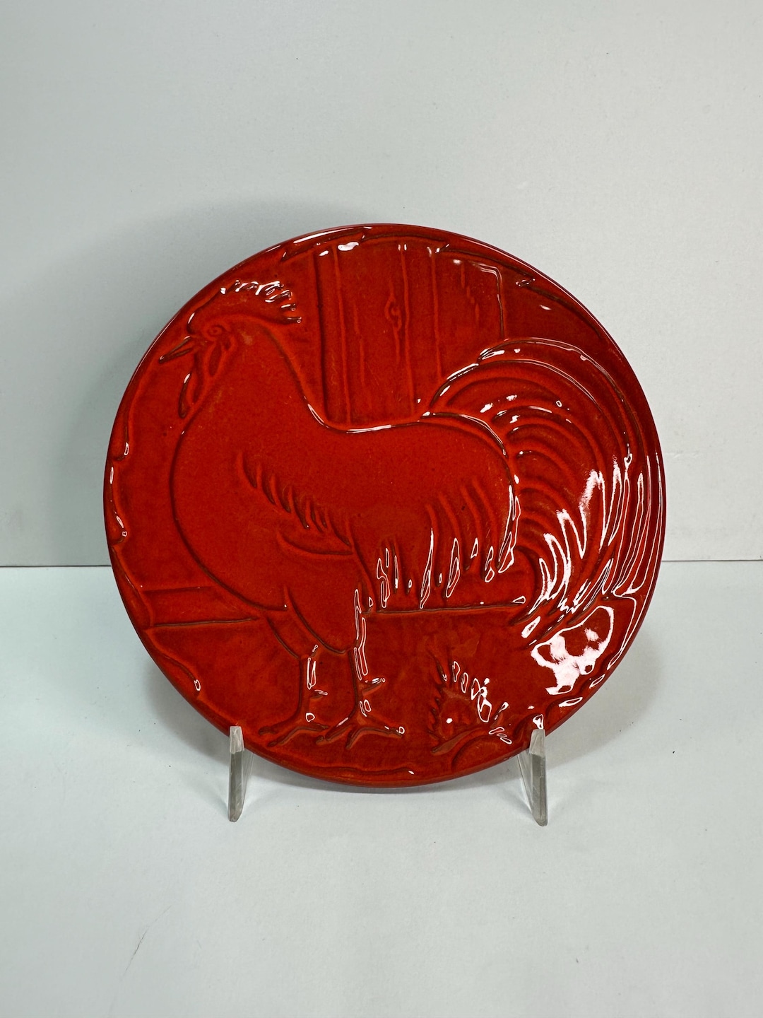Frankoma Red Rooster 6.25" Ceramic Trivet - Etsy