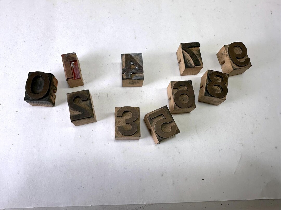 Set of Ten Vintage Wooden Printing Press Number Blocks - Etsy