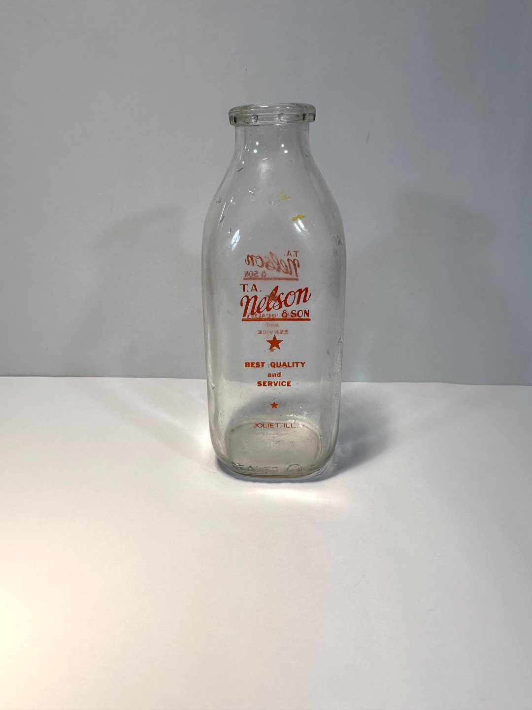Vintage TA Nelson & Sons 1 Quart Milk Bottle - Etsy
