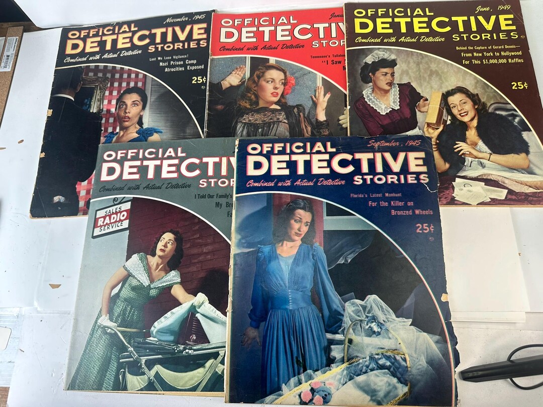 Set of Five 1940s and 50s Official Detective Stories - Etsy