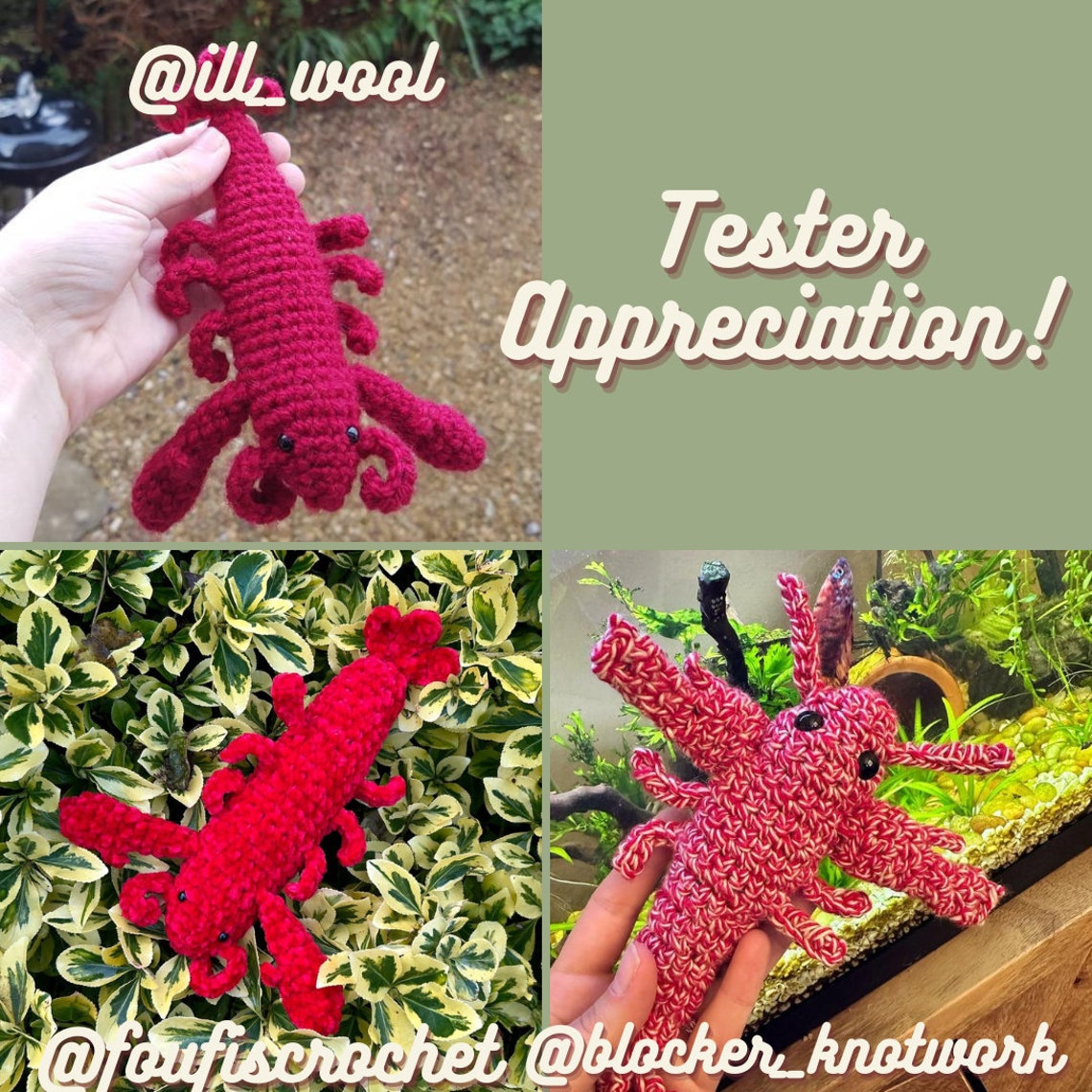 No-sew Lobster Crochet Pattern *PATTERN ONLY* - Cute No Sew Crochet ...