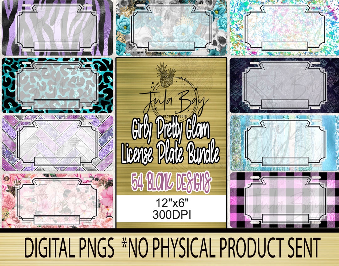License Plate Bundle Png Pretty License Plate Sublimation - Etsy
