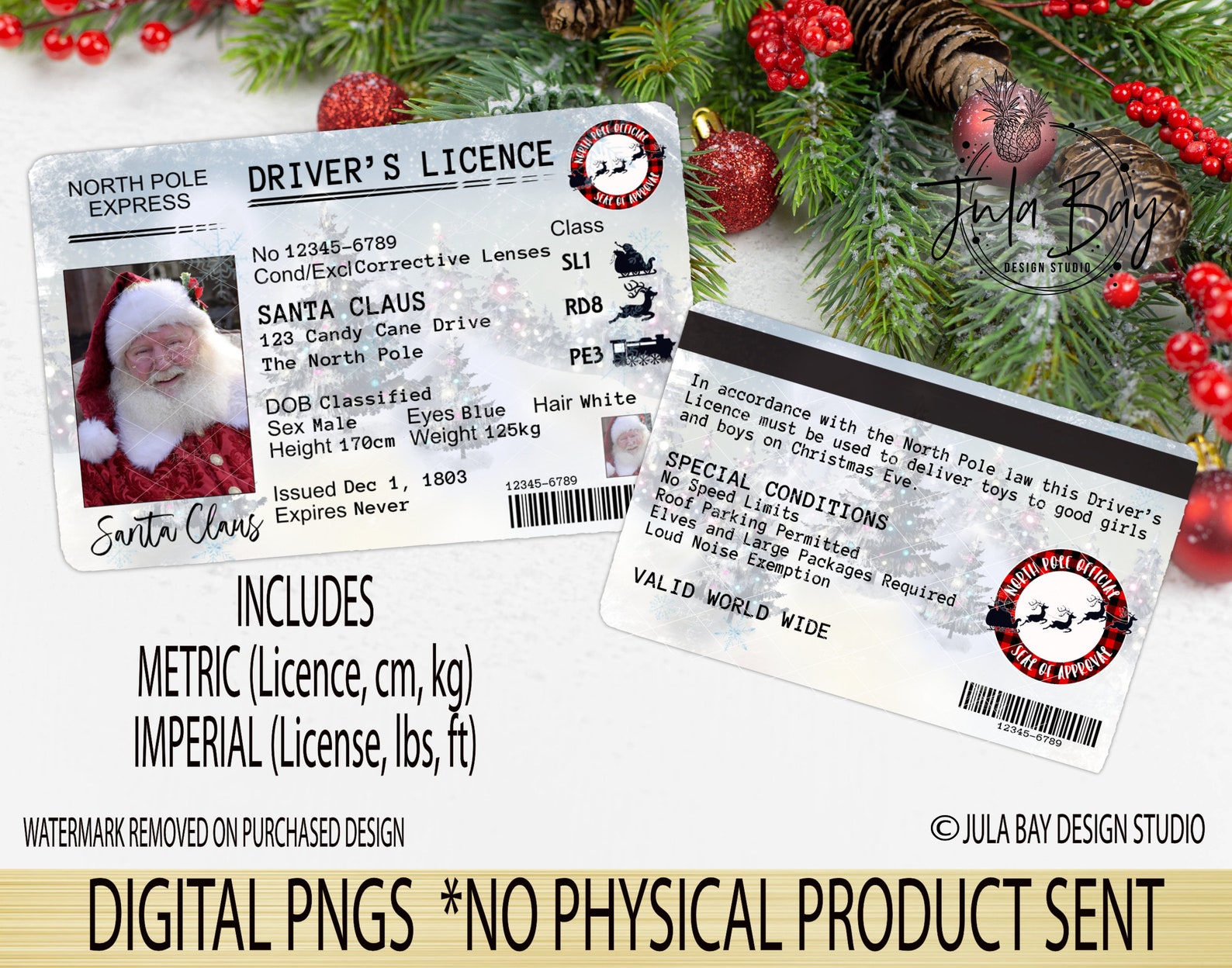 Santa Drivers License PNG Printable Santa License PNG - Etsy