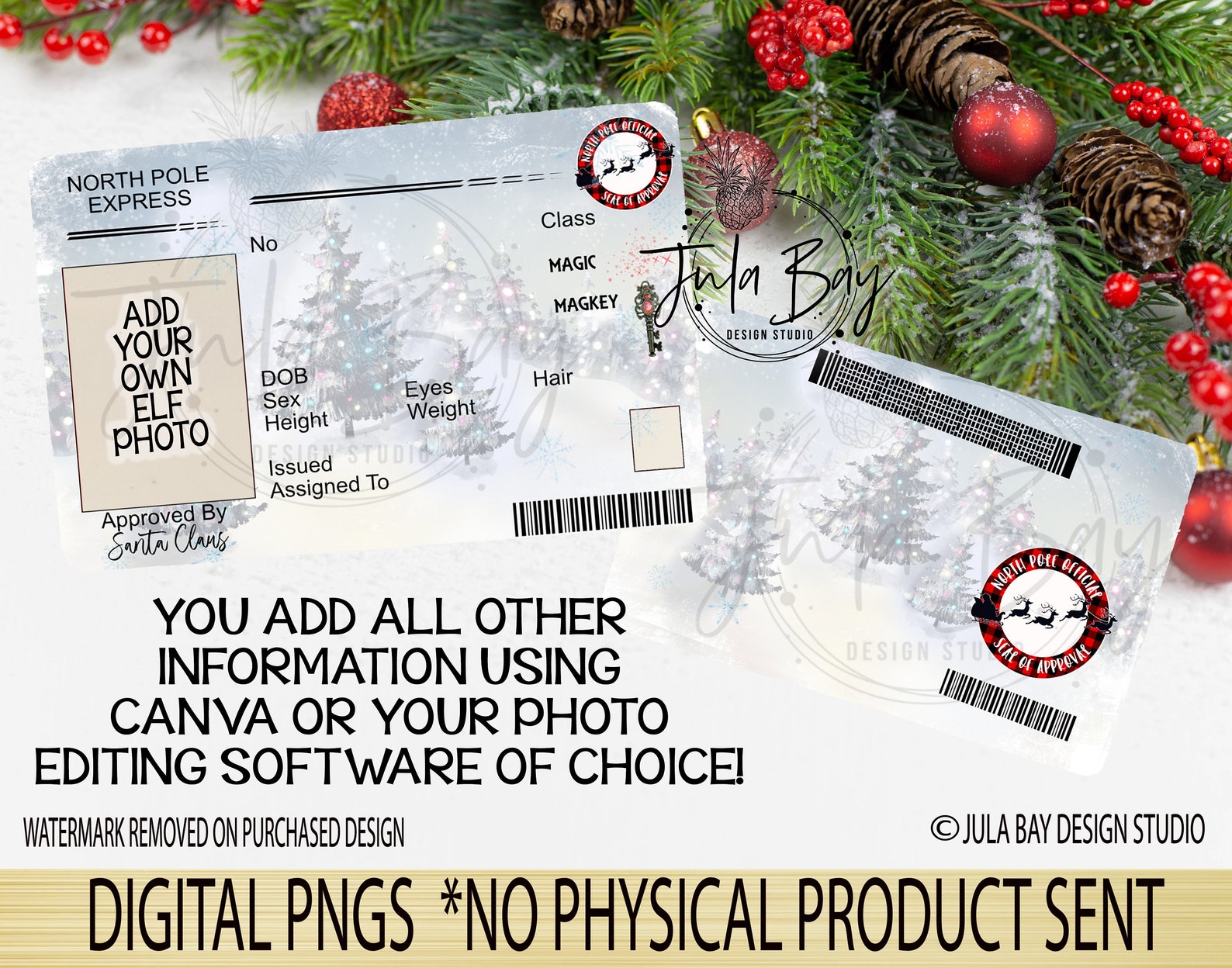 Elf Flying License PNG Printable Elf Driver's License Sublimation ...