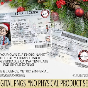 Elf Flying License PNG Printable Elf Driver's License Sublimation ...