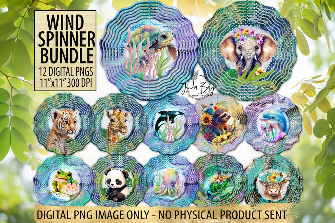 Animal Wind Spinner PNG Wind Spinner Sublimation Bundle - Etsy