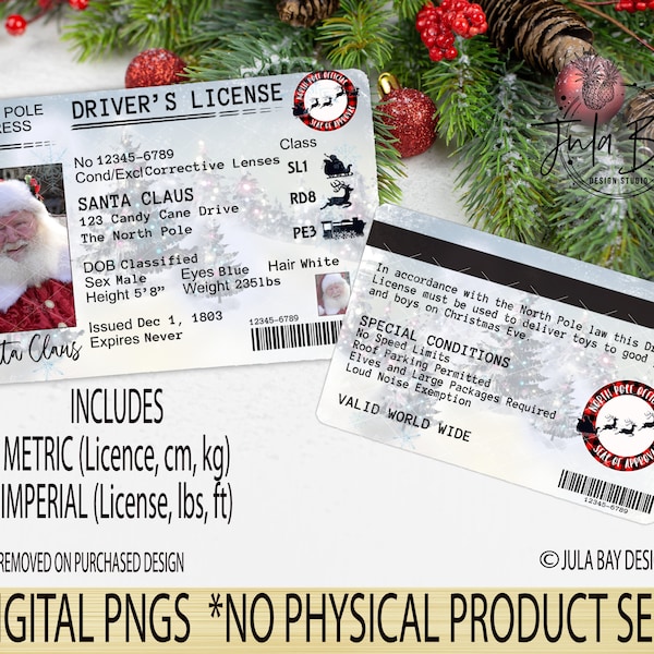 Santa Drivers License Svg - Etsy