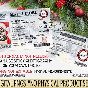 Santa Drivers License PNG Printable Santa License Sublimation Design ...