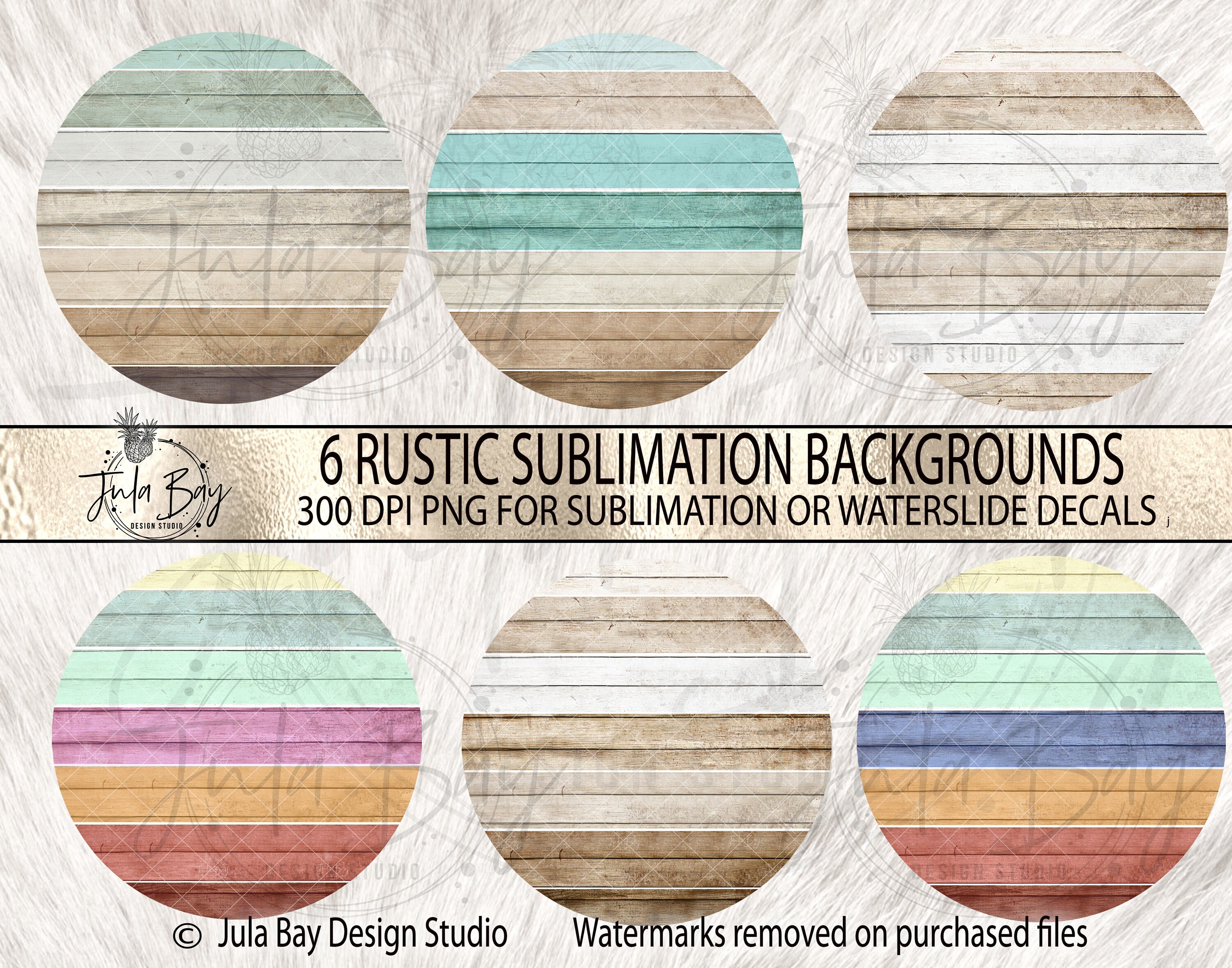 Rustic Wood Round Backgrounds Sublimation Clipart Bundle | Etsy