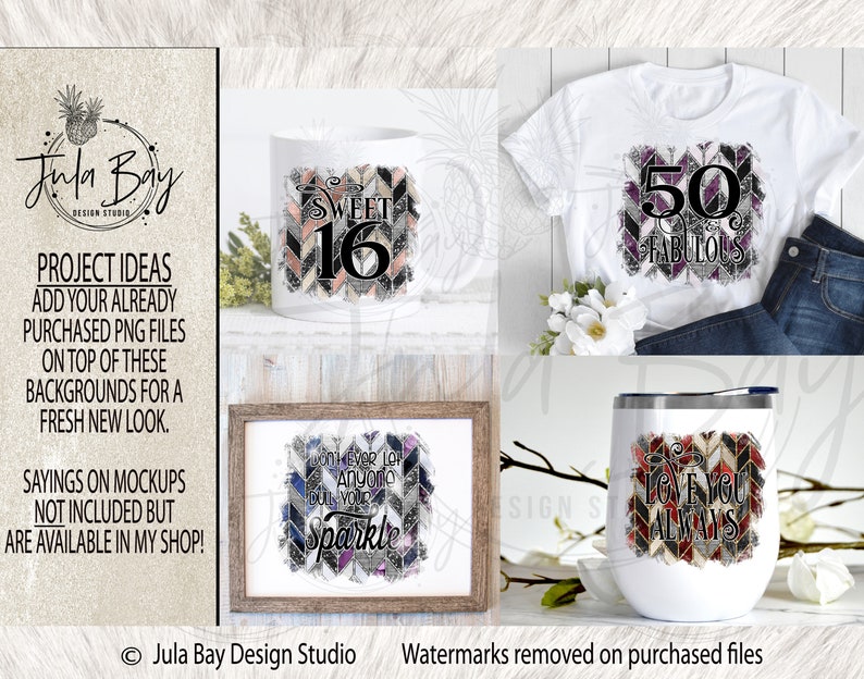 Tangram Sublimation Background PNG Chevron Pattern for - Etsy