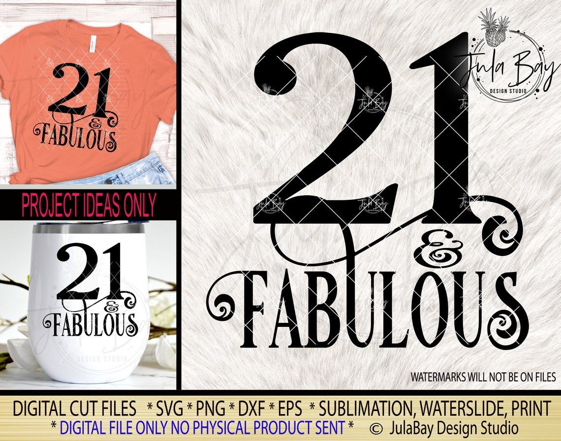 21st Birthday SVG Cutting File Cricut 21 and Fabulous - Etsy Australia
