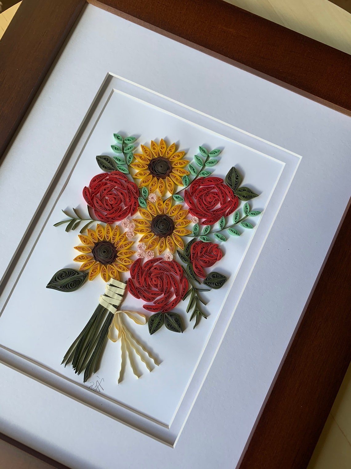 Paper Flower Quilling Art Flower Bouquet Wall Dec/card - Etsy