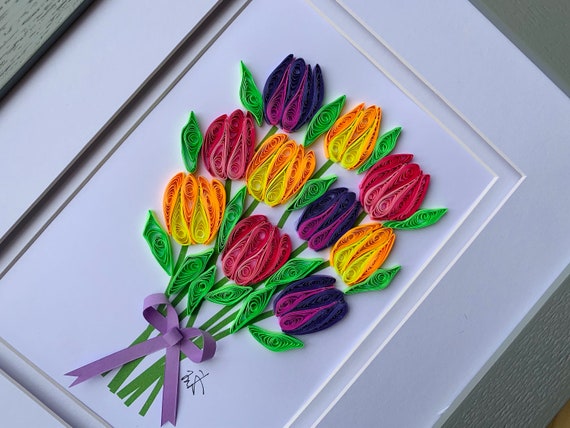 Quilling Art Tulip Bouquet Wall Hanging/card great Gift for | Etsy
