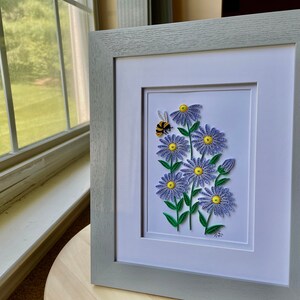 Quilling Art, Aster Flowers, Wall Hanging/card , September Birth Flower ...
