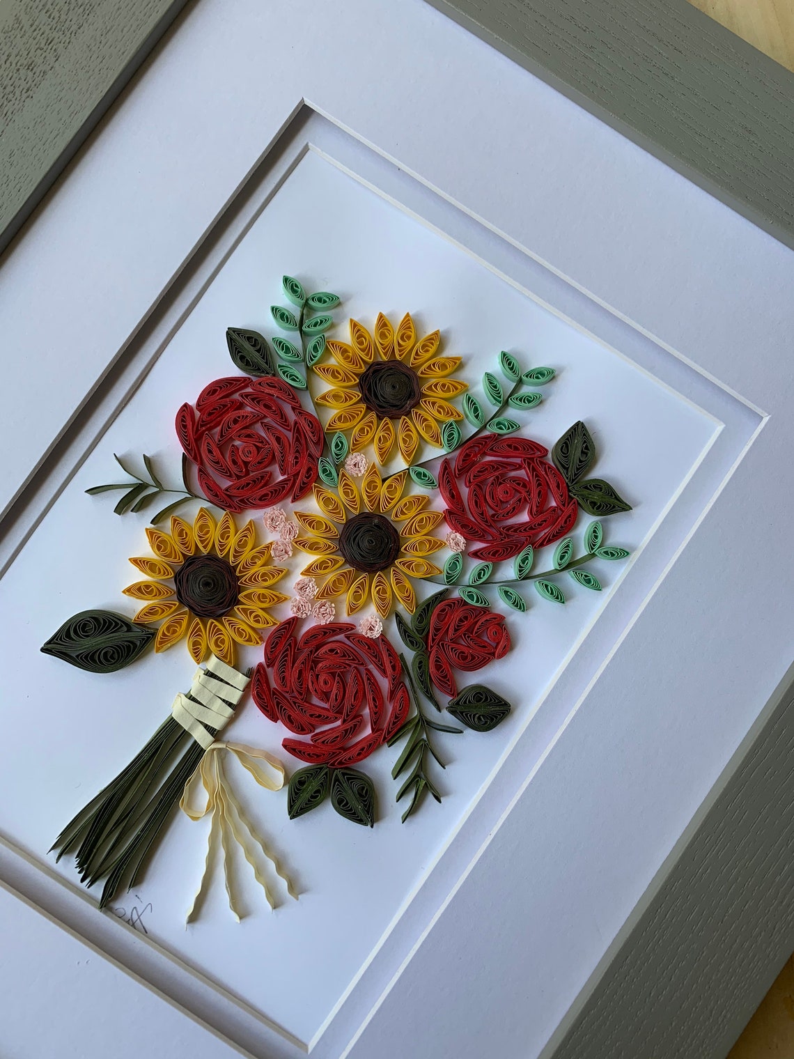 Paper Flower Quilling Art Flower Bouquet Wall Dec/card - Etsy