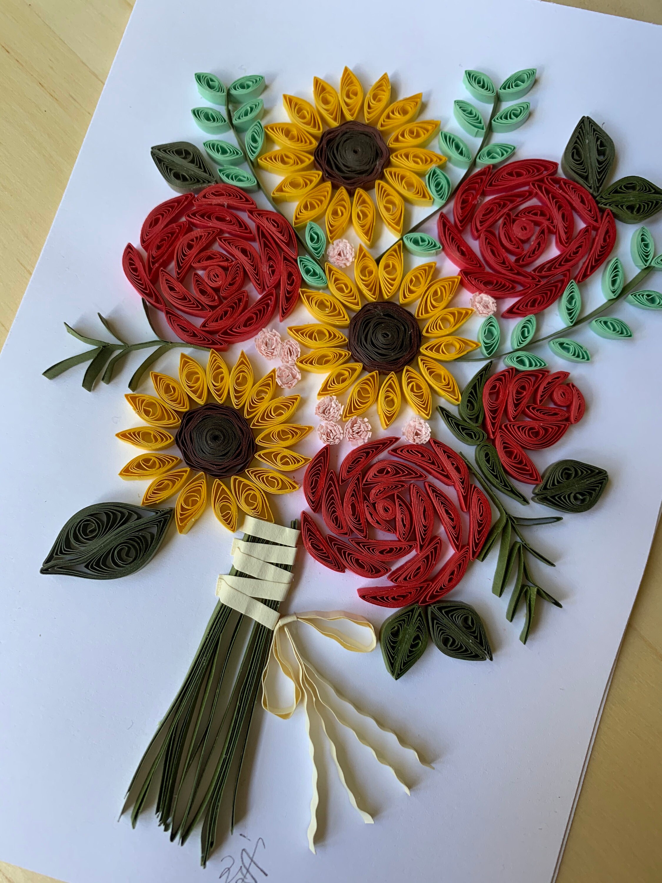 Paper Flower Quilling Art Flower Bouquet Wall Dec/card - Etsy