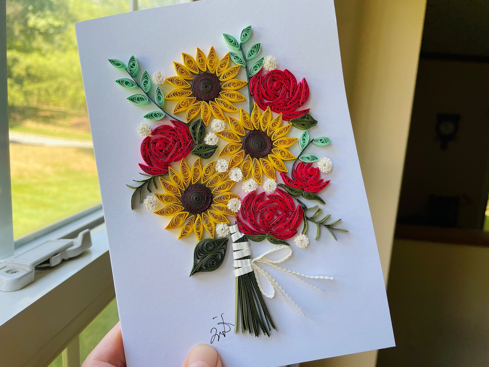 Paper Flower Quilling Art Flower Bouquet Wall Dec/card - Etsy