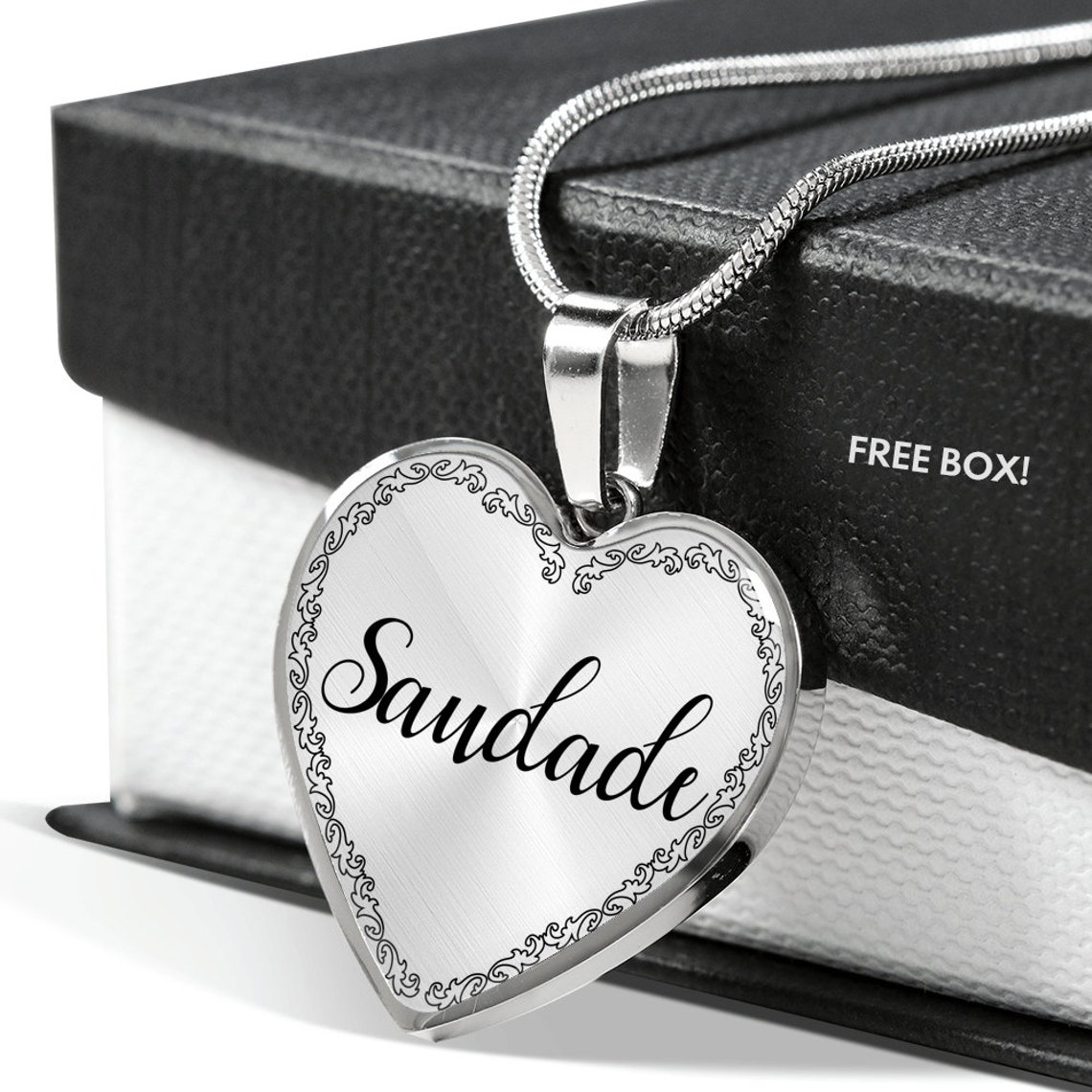 Saudade Memorial Jewelry Portuguese Word | Etsy