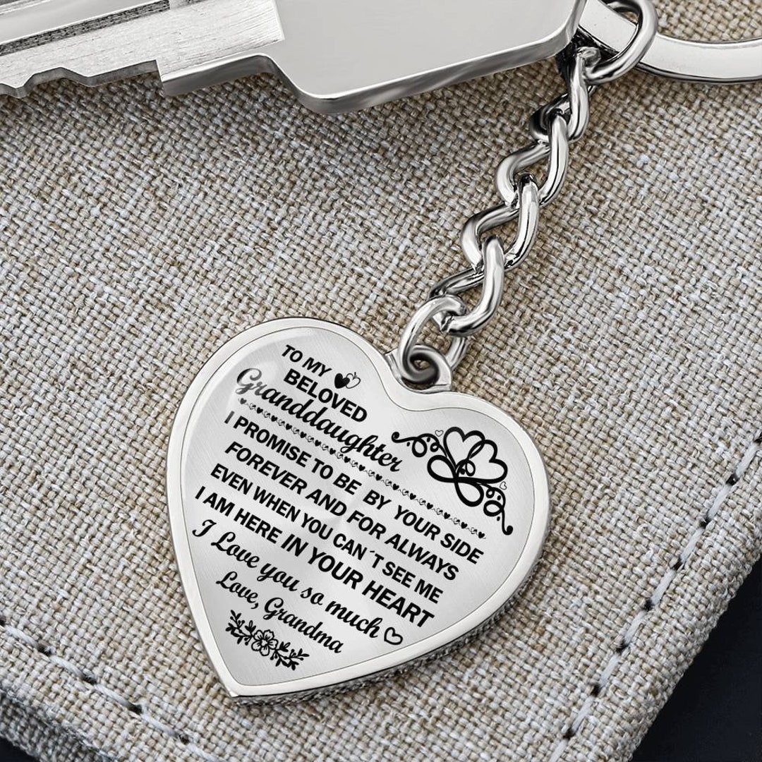 Keychain Heart Shape for a Granddaughter, From Grandma, Granddaughter ...