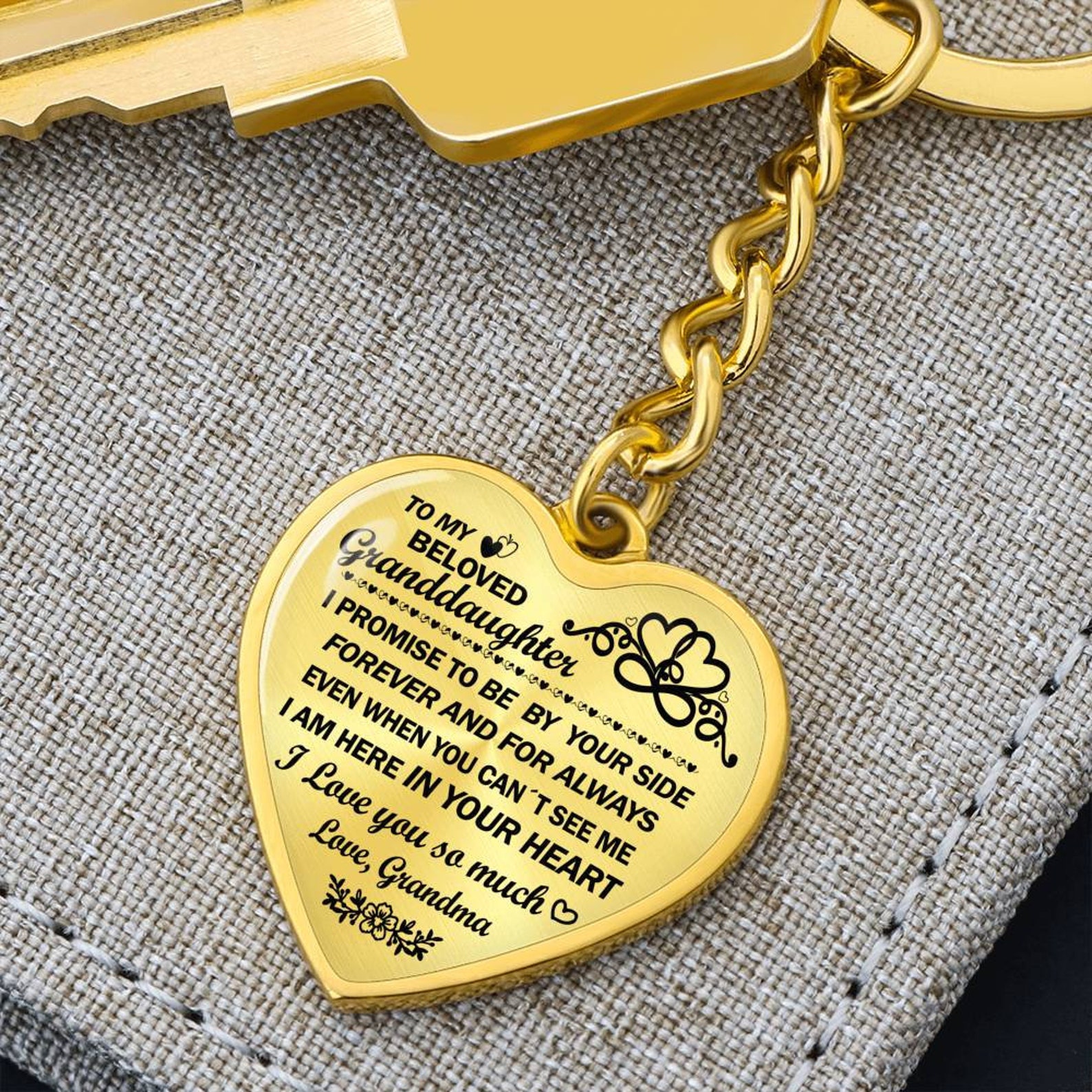 Keychain Heart Shape for a Granddaughter From Grandma | Etsy