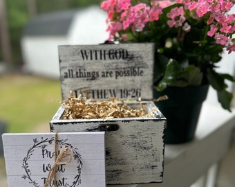 Prayer Box, Handmade Wooden Gift, Inspirational Encouragement Gift ...