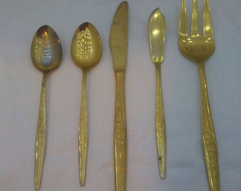 Gold plated flatware | Etsy