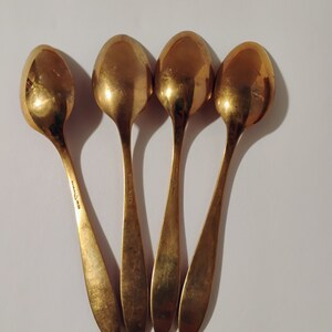 Vintage Dirilyte Regal Dirigold Gold Tone Set of 4 Teaspoons Tea Spoons ...
