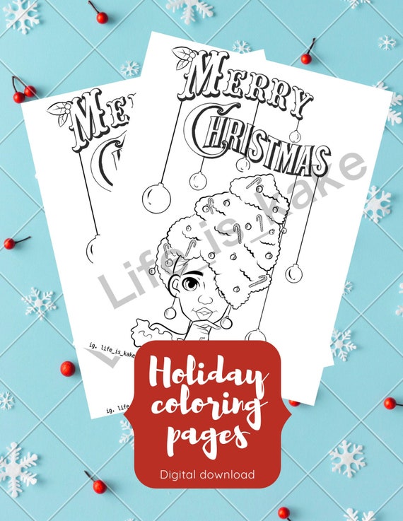 Hand-drawn Holiday Coloring Page | Etsy