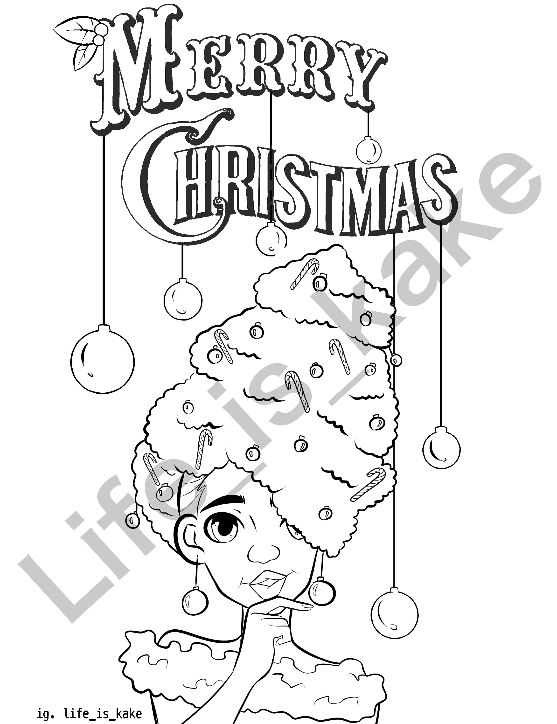 Hand-drawn Holiday Coloring Page - Etsy
