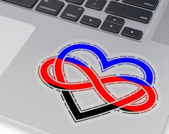 Bi Poly Pride Infinity Heart Kiss-Cut Sticker | Etsy