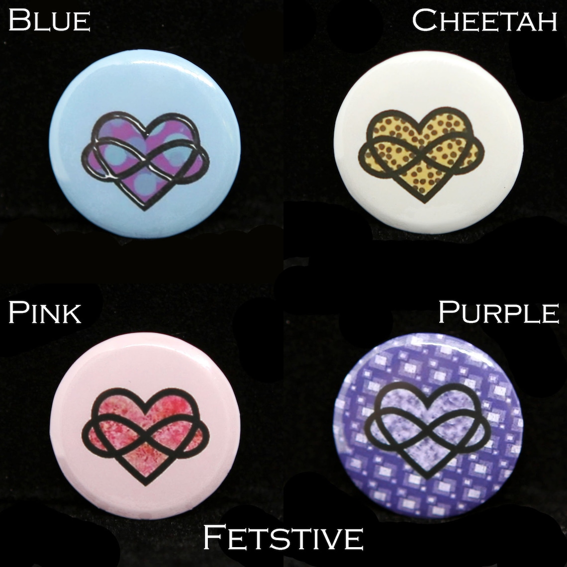 Polyamory / Infinity Heart Pins available in Several Styles | Etsy
