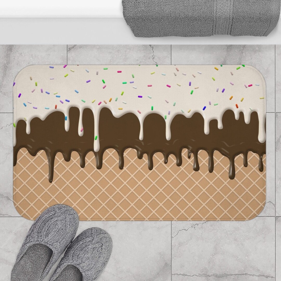 Drippy Ice Cream Waffle Cone Bath Mat (available in Two Sizes!) - Etsy