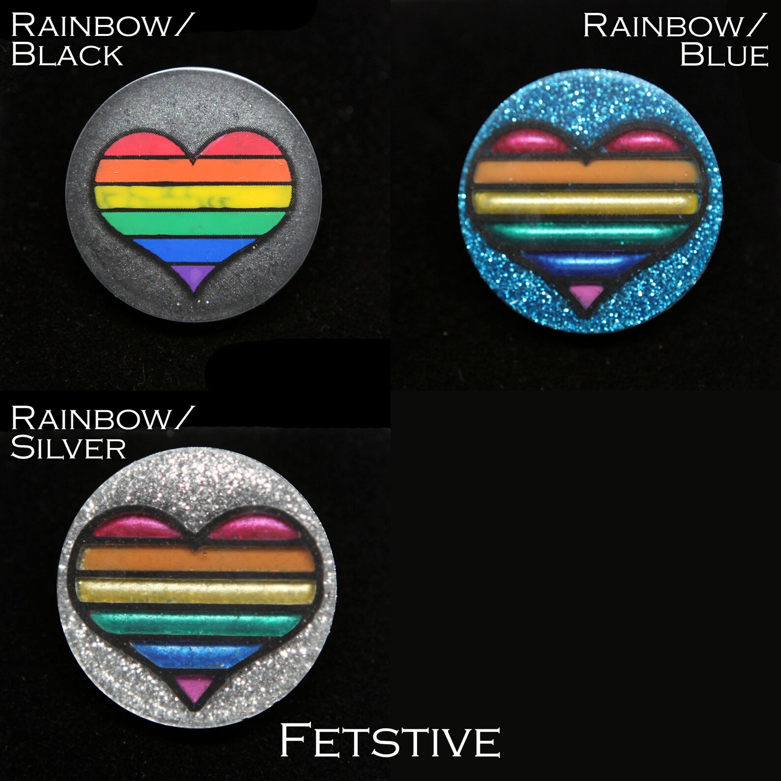 Heart Pride Flag Pin available in Several Styles - Etsy