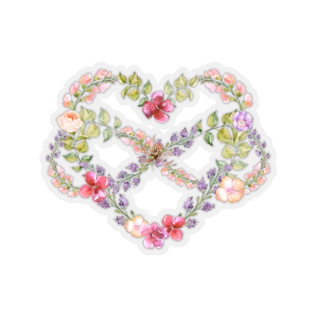 Poly Pride Infinity Heart Watercolor Flowers Kiss-cut Stickers ...