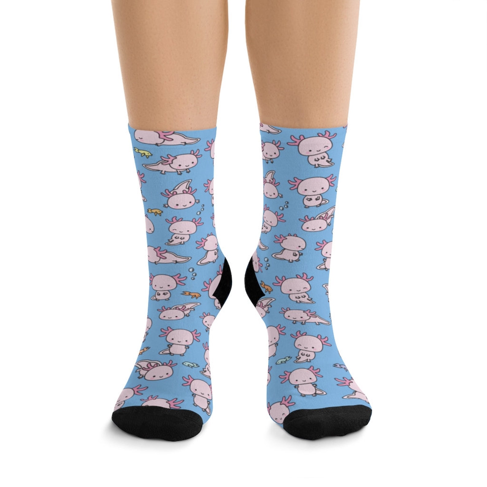 Adorable Axolotl DTG Socks available in Several Colors - Etsy