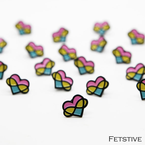 Pan Poly Pride Infinity Heart Enamel Pin - Etsy
