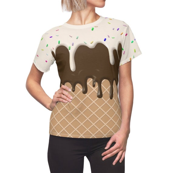 Drippy Ice Cream Waffle Cone Women's AOP Cut & Sew Tee - Etsy