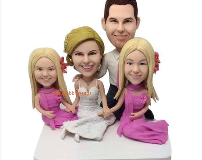 Handmade Custom Parents Children Couple With Twins Family Princess ...
