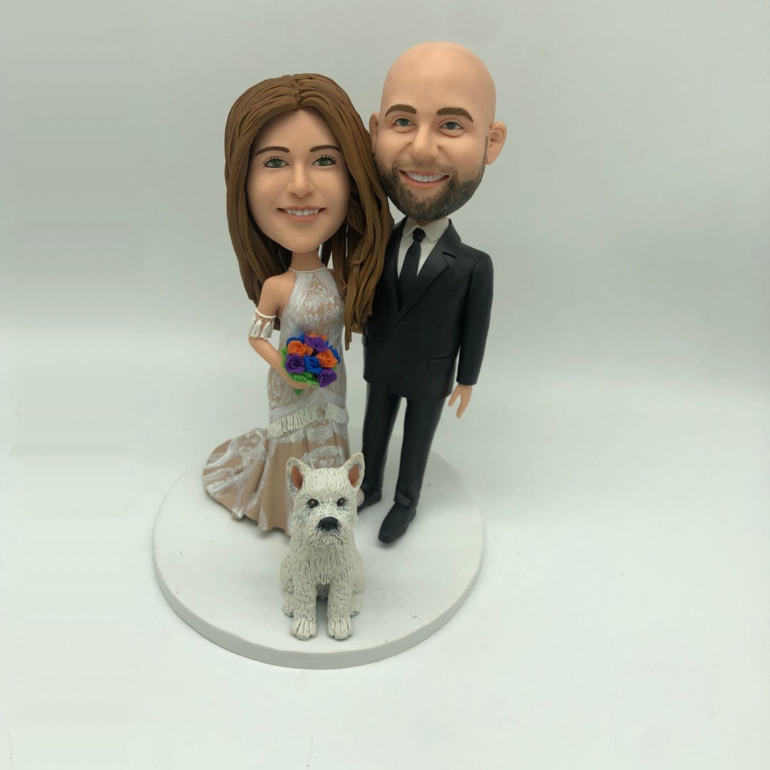 Custom Wedding Bobblehead Couple With Dog/cat(pets) , Bobbleheads ...