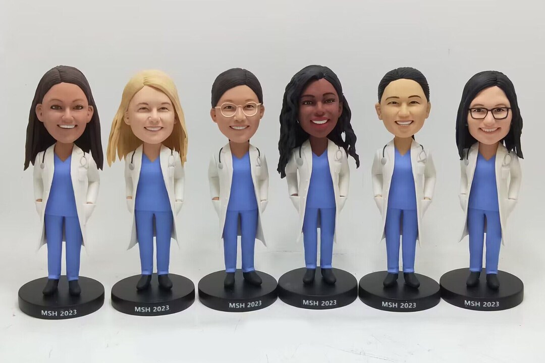 Custom Female Doctor Bobblehead in Scrubs, Custom Medical Doctor ...
