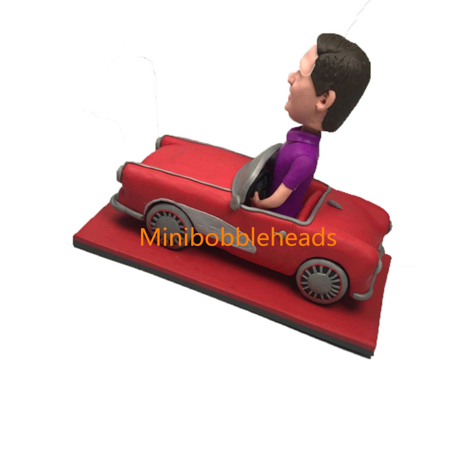 Custom Man Driving a Car Bobbleheads, Red Car, Gift for Him,birthday ...