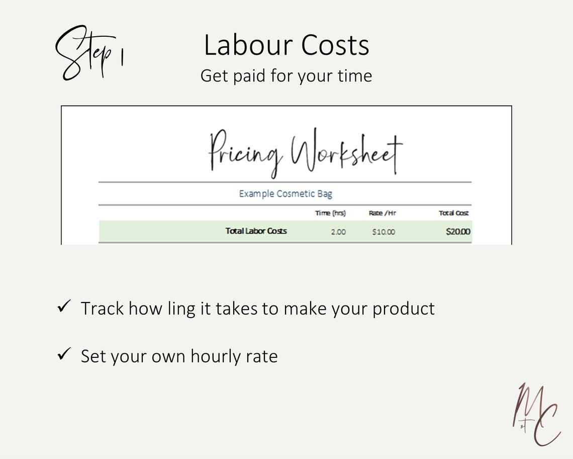 Pricing Calculator Worksheet to Price Handmade Products Auto - Etsy