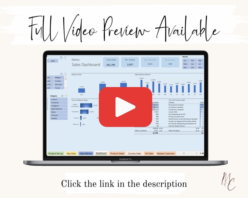 UK Etsy Sales Dashboard - Automated Etsy Seller Product Sales ...