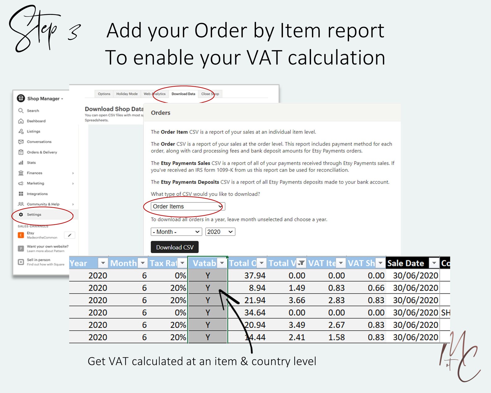 Etsy Bookkeeping Spreadsheet: UK VAT Sellers (excel / Google Sheets ...