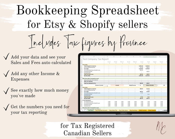 Etsy Seller Spreadsheets, Shop Management Tool, Financial, Tax ...