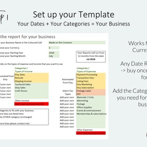 Etsy Bookkeeping Spreadsheet: UK VAT Sellers (excel / Google Sheets ...