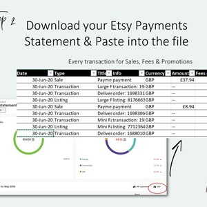 Etsy Bookkeeping Spreadsheet: UK VAT Sellers (excel / Google Sheets ...