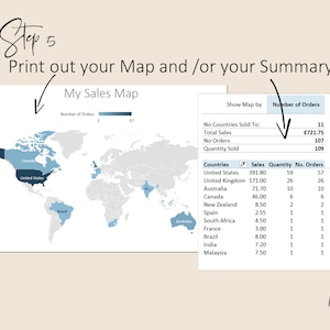 Etsy Sales Map: Automated World Sales Tracker (excel Template) - Etsy UK